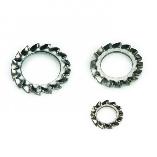 Flat washer with overlapping external teeth DIN 6798A 6mm stainless ...